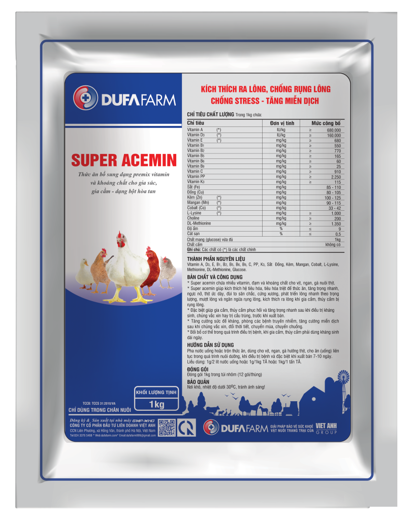 SUPER ACEMIN - DUFAFARM THƯƠNG HIỆU THUỐC THÚ Y TRANG TRẠI